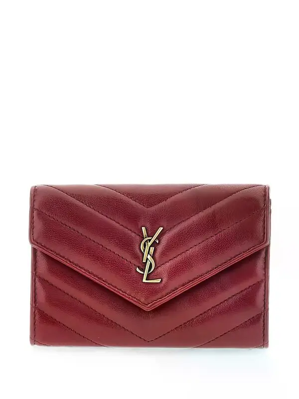 Saint Laurent Cassandre Quilted Wallet - Red