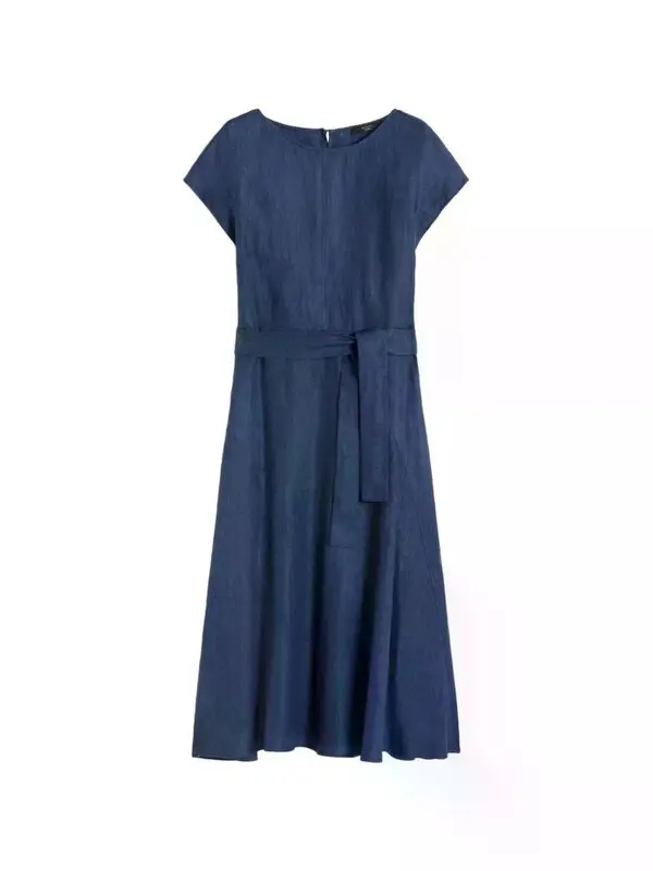 Max Mara Belted Cap-sleeve Midi Dress