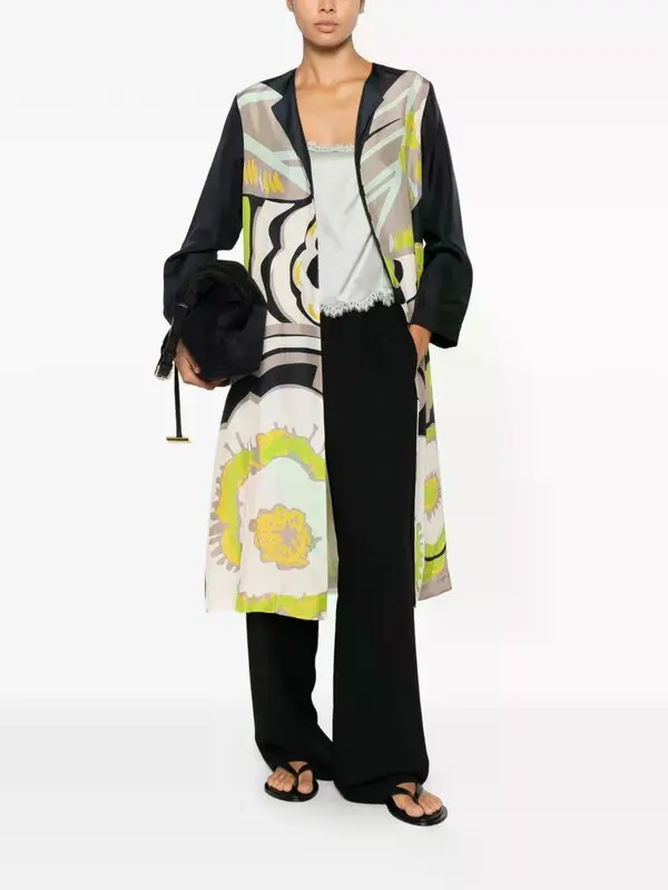 PSOPHIA Floral-print Silk Coat
