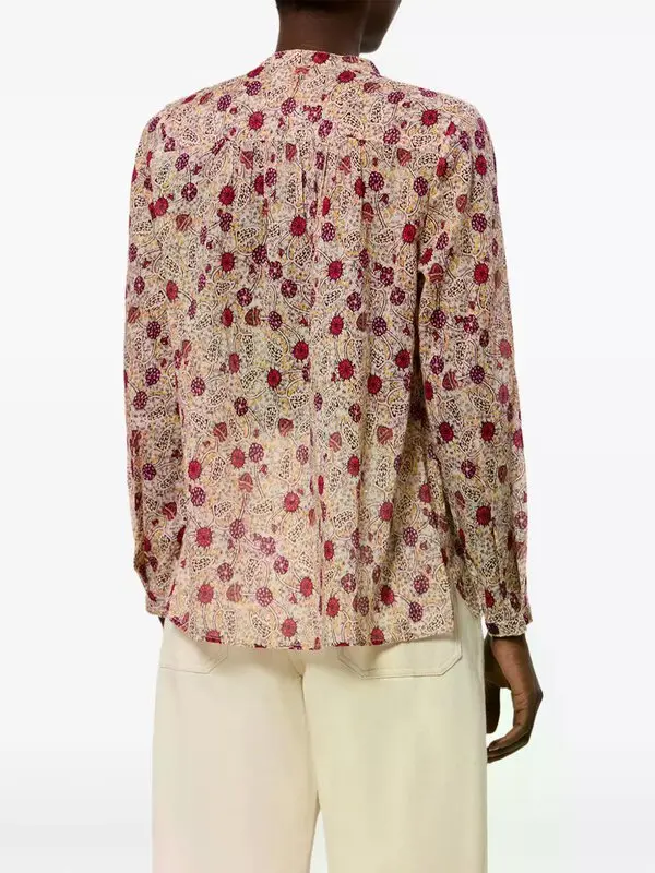 MARANT ETOILE Beige Cotton Floral Print Henley