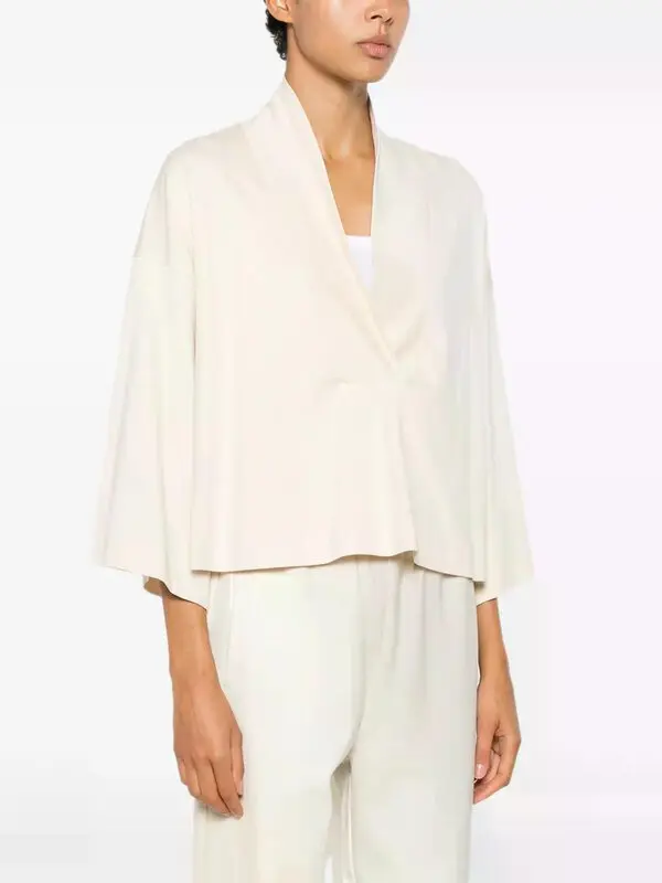 PSOPHIA V-neck Blouse With Cut-out Sleeves