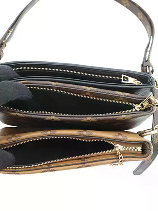LOUIS VUITTON Monogram Reverse Lv3 Pouch Crossbody Bag - Brown