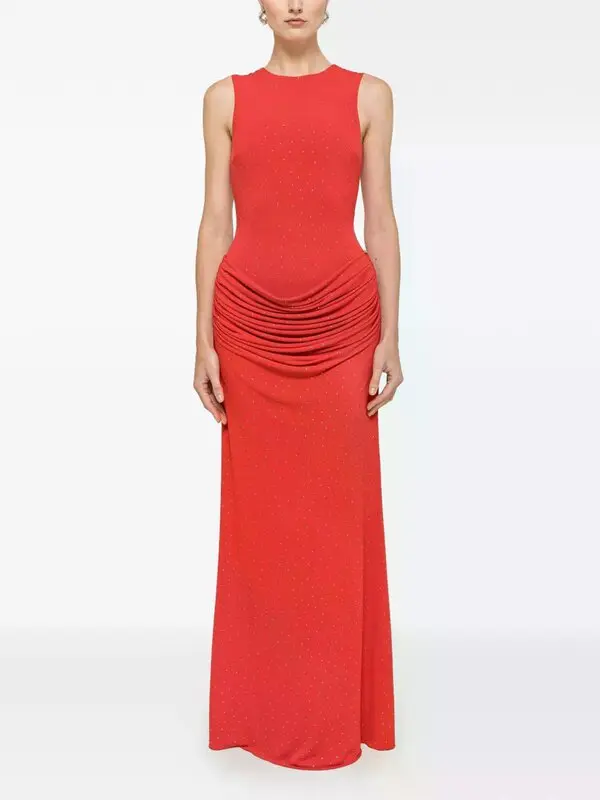 NISSA Embellished Maxi Dress - Red