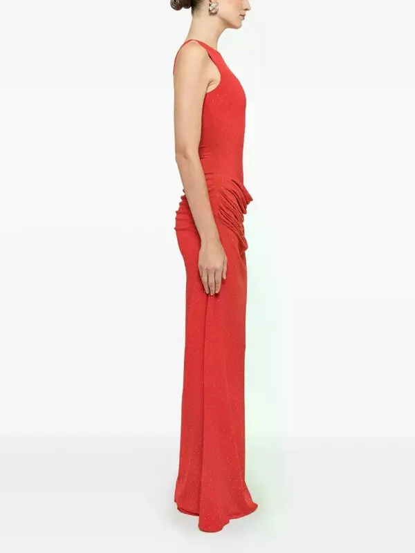 NISSA Embellished Maxi Dress - Red
