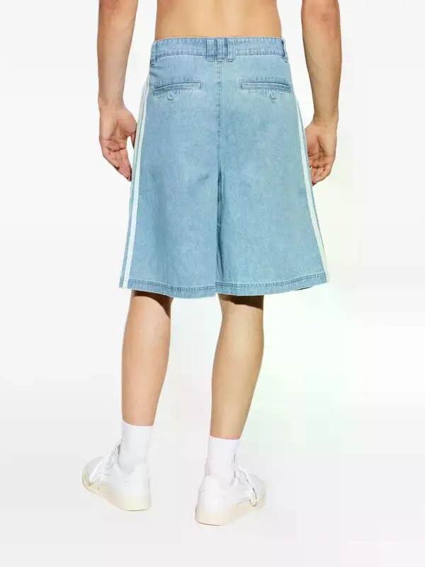 Adidas Summer Glow Side-stripe Denim Shorts - Blue