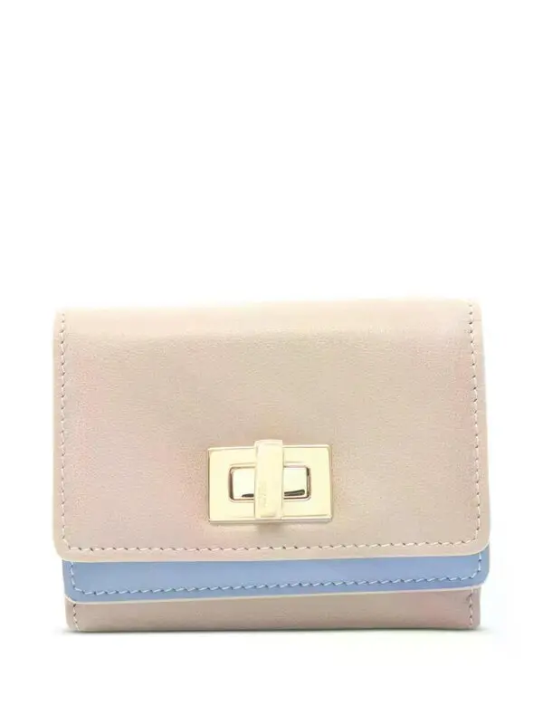 Fendi Way Turn-lock Trifold Wallet - Neutrals