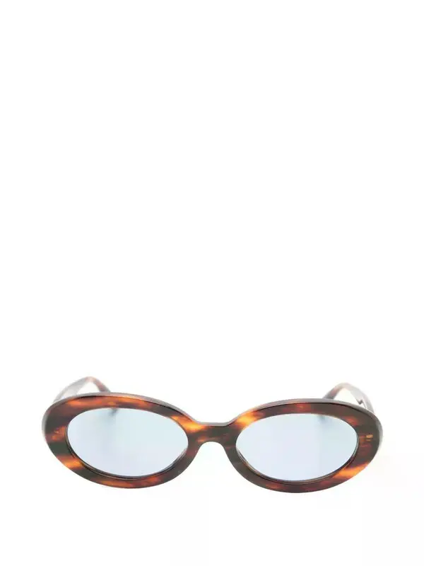 Ray-ban Tortoiseshell Effect Oval-frame Sunglasses - Brown