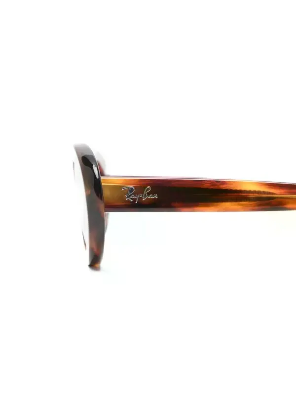 Ray-ban Tortoiseshell Effect Oval-frame Sunglasses