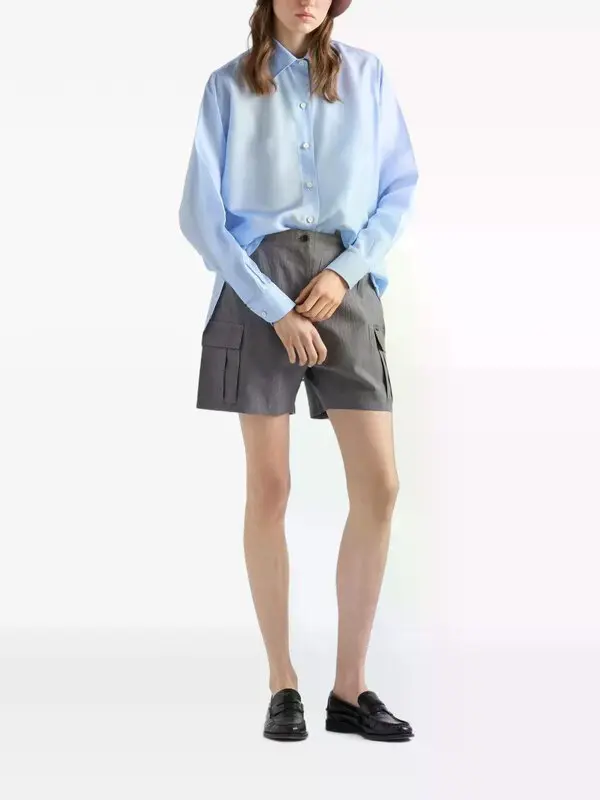 Prada Silk Poplin Shirt - Blue
