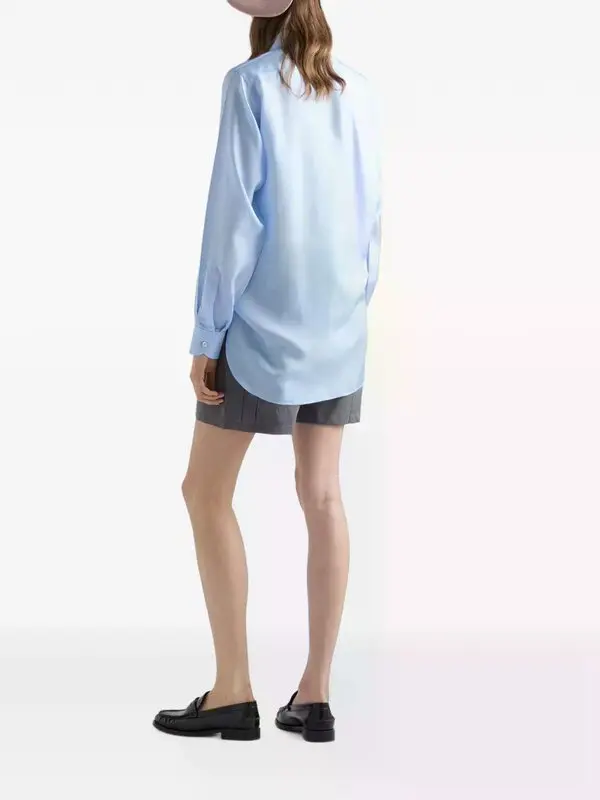 Prada Silk Poplin Shirt - Blue