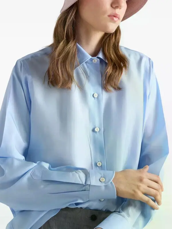Prada Silk Poplin Shirt - Blue