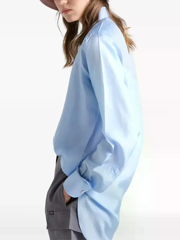 Prada Silk Poplin Shirt - Blue