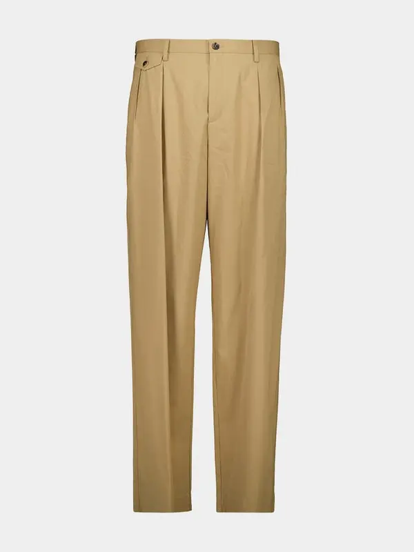 Dior Two Pleat Pocket Viscose Trousers - Beige