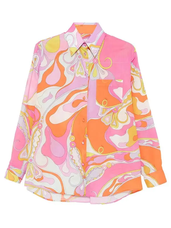 Emilio Pucci Orchidee Print Cotton Shirt - Multicolor