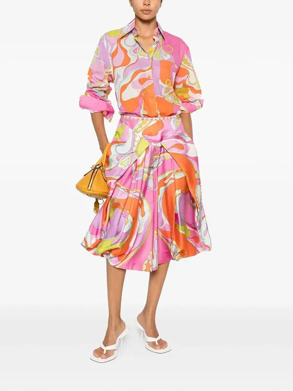 Emilio Pucci Orchidee Print Cotton Shirt