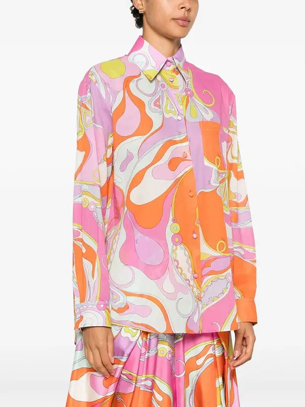 Emilio Pucci Orchidee Print Cotton Shirt