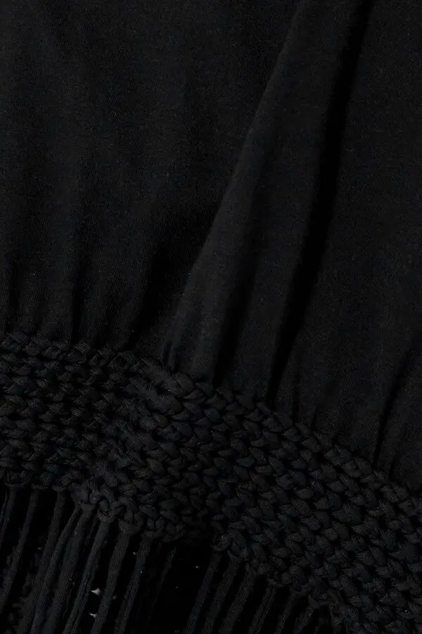Faithfull The Brand Maceio Braided Fringed Cotton Jersey Dress