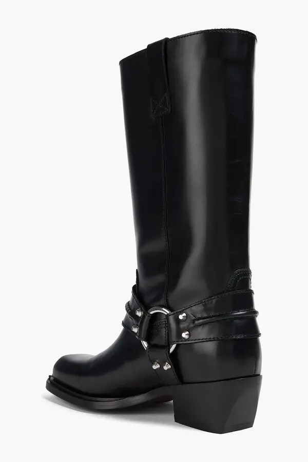 Sandro Studded Leather Boots