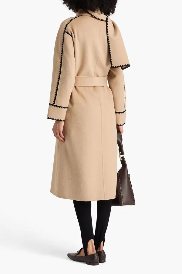 Maje Whipstitched Woolblend Felt Coat