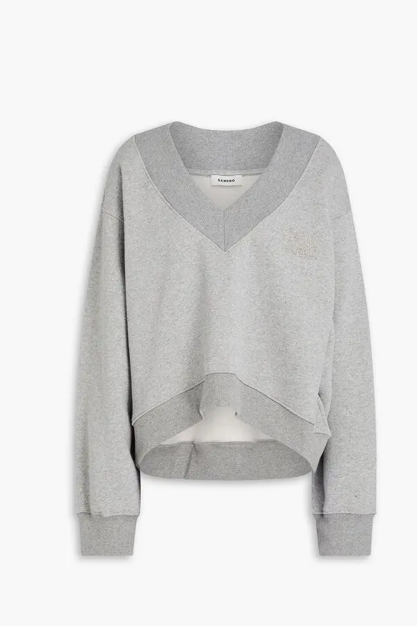 Sandro Cottonblend Jersey Sweatshirt - Gray