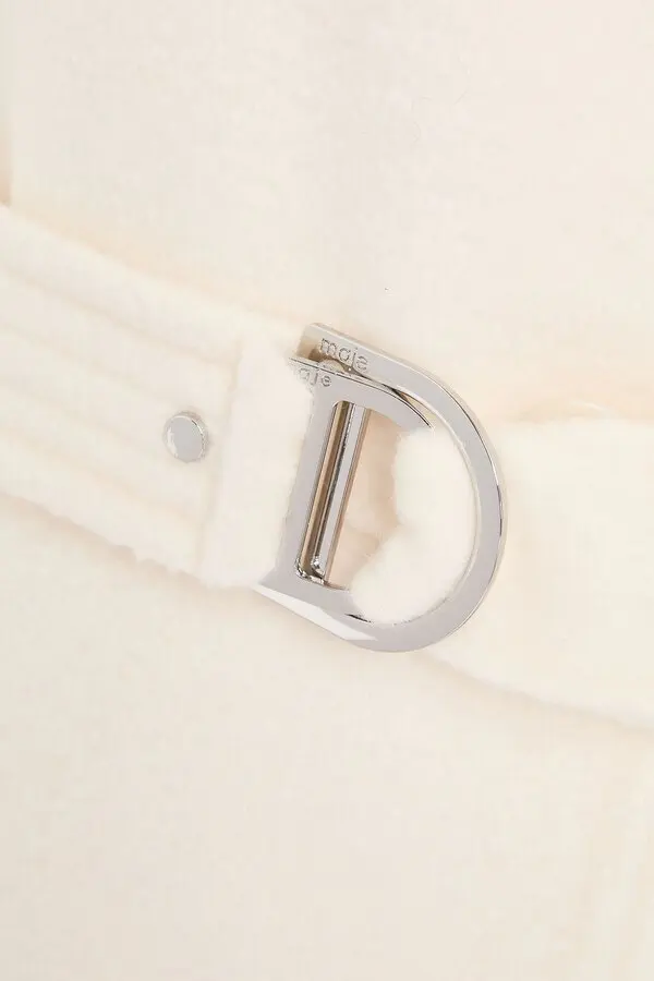 Maje Belted Woolblend Felt Coat