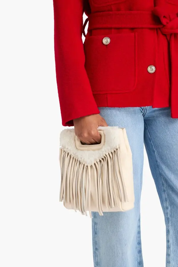 Maje Fringed Leather Tote