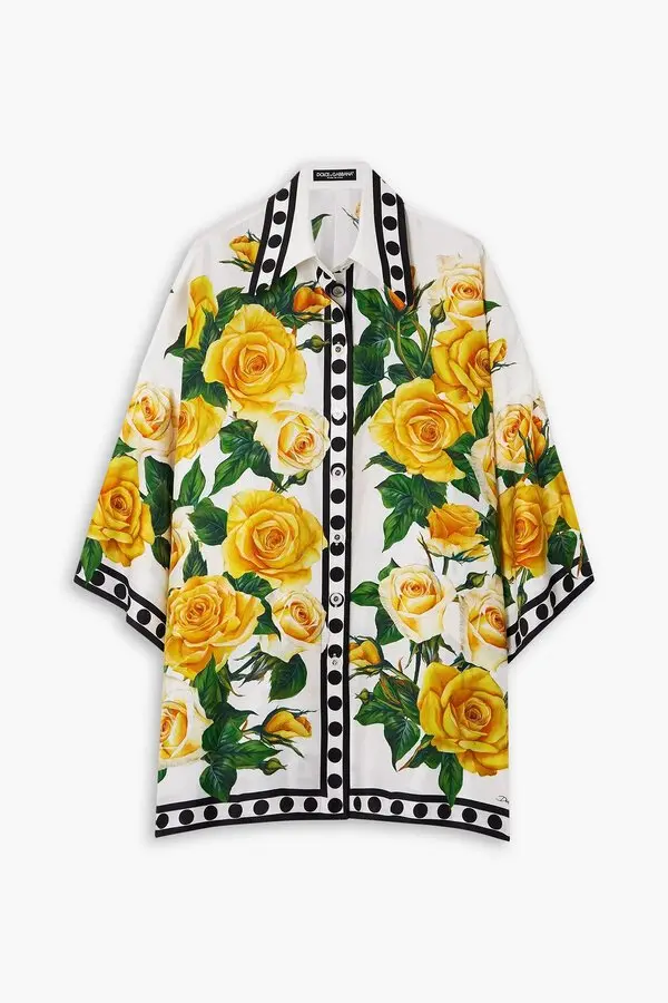 Dolce & Gabbana Printed Silktwill Shirt - Saffron