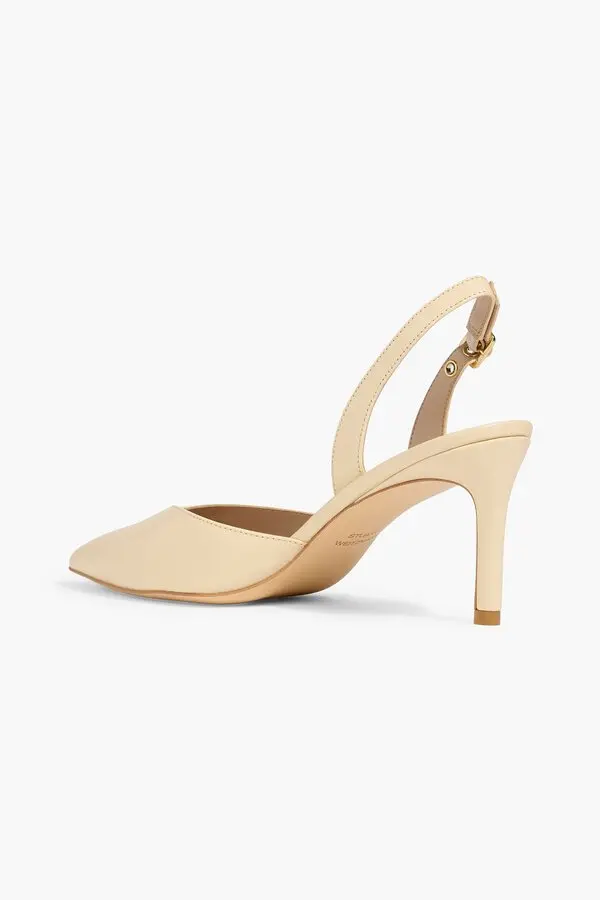 STUART WEITZMAN Ryder 75 Leather Slingback Pumps - Ivory