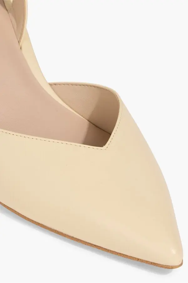 STUART WEITZMAN Ryder 75 Leather Slingback Pumps - Ivory