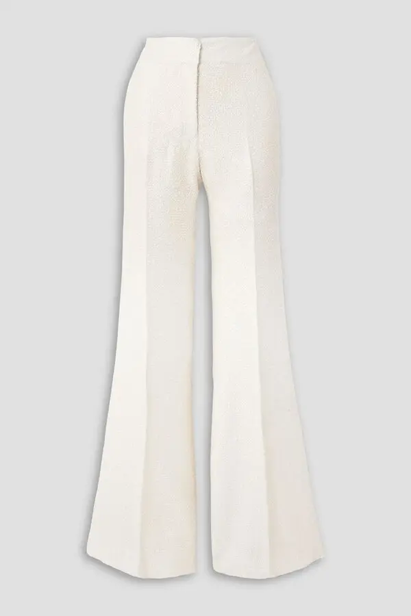 Gabriela Hearst Rhein Silkbouclé Flared Pants - Ivory