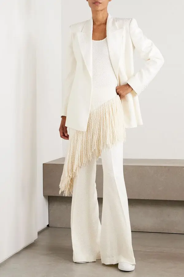 Gabriela Hearst Rhein Silkbouclé Flared Pants
