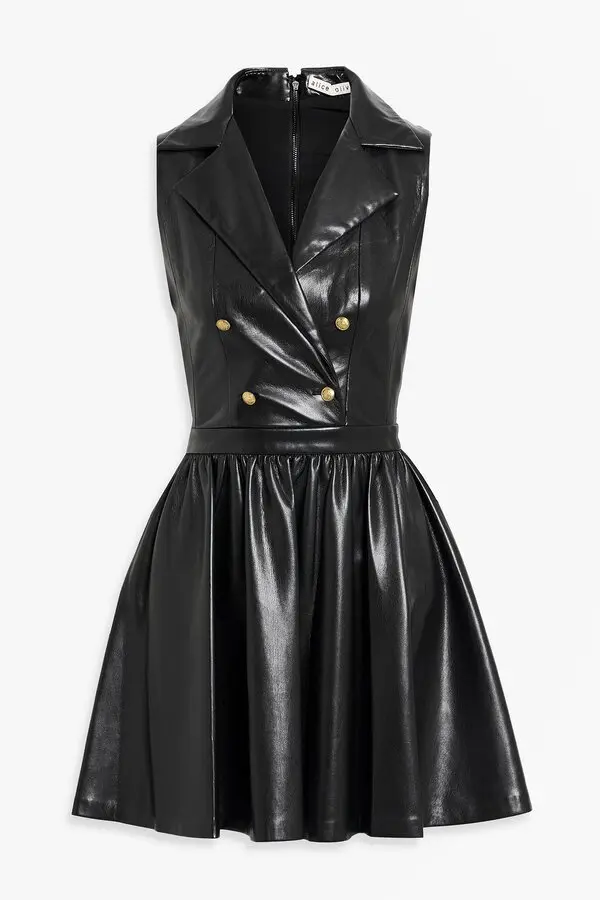 Alice + Olivia Emmy Mini Tuxedo Dress - Black