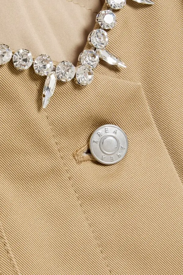 AREA Cutout Crystalembellished Cottontwill Jacket