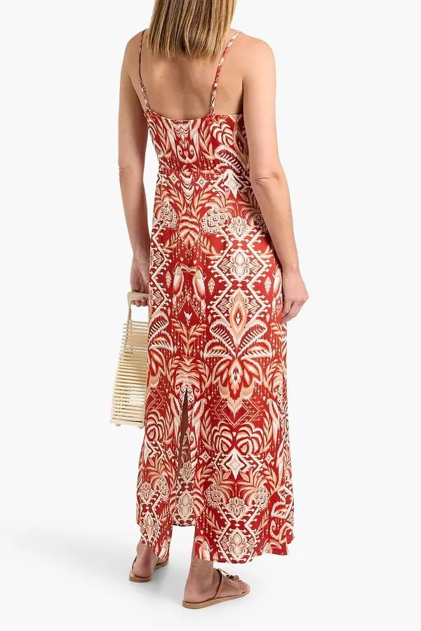 Farm Rio Printed Satin Maxi Dress