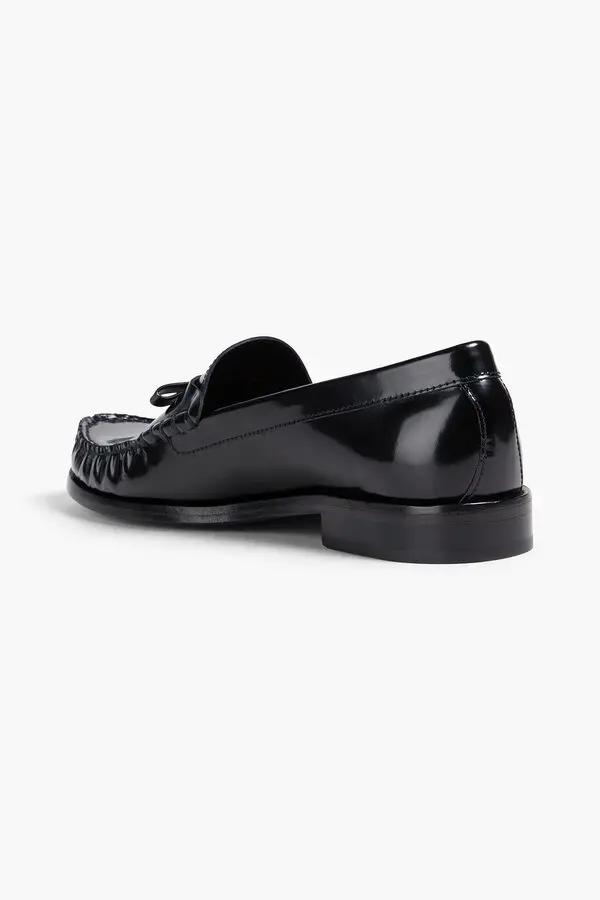 STUART WEITZMAN Lottie Bow Detailed Patent Leather Loafers