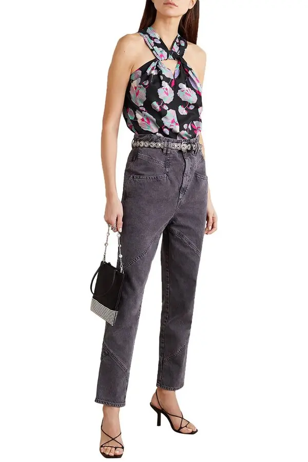 Isabel Marant Étoile Stephenea Twisted Floralprint Silkchiffon Top