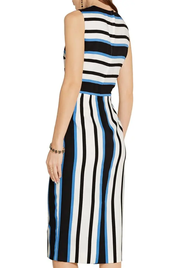 Dolce & Gabbana Striped Stretchsilk Midi Dress