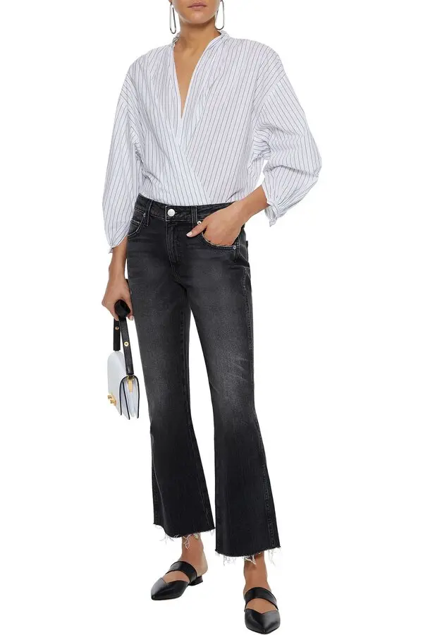 AMO Distressed Midrise Kickflare Jeans