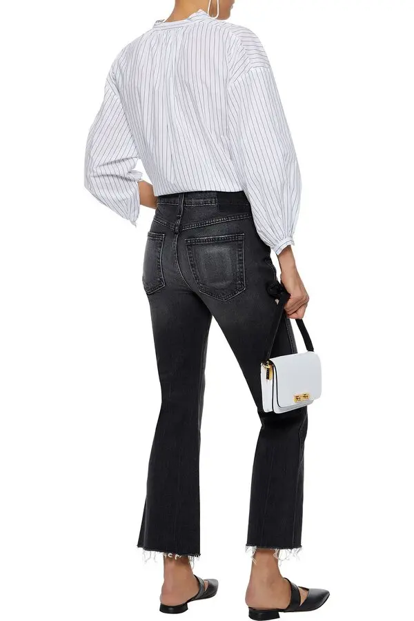 AMO Distressed Midrise Kickflare Jeans