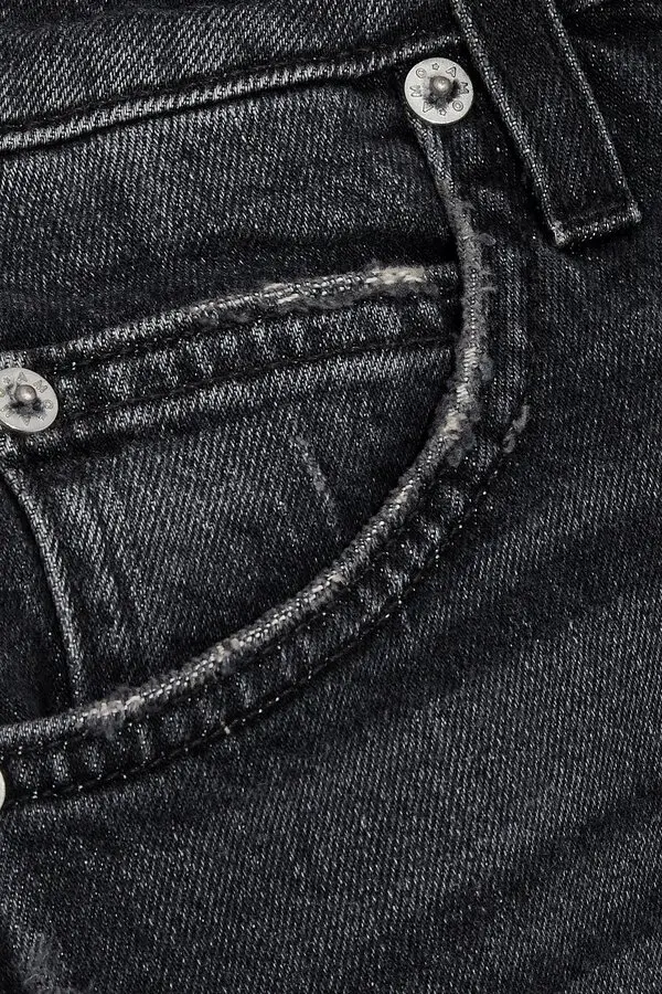 AMO Distressed Midrise Kickflare Jeans