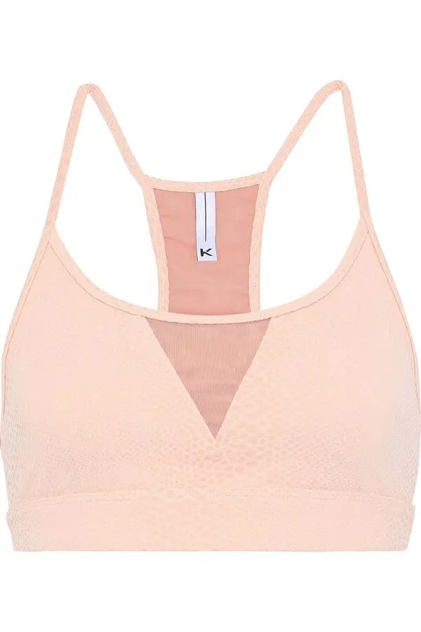Koral Trifecta Meshpaneled Stretchjacquard Sports Bra - Blush