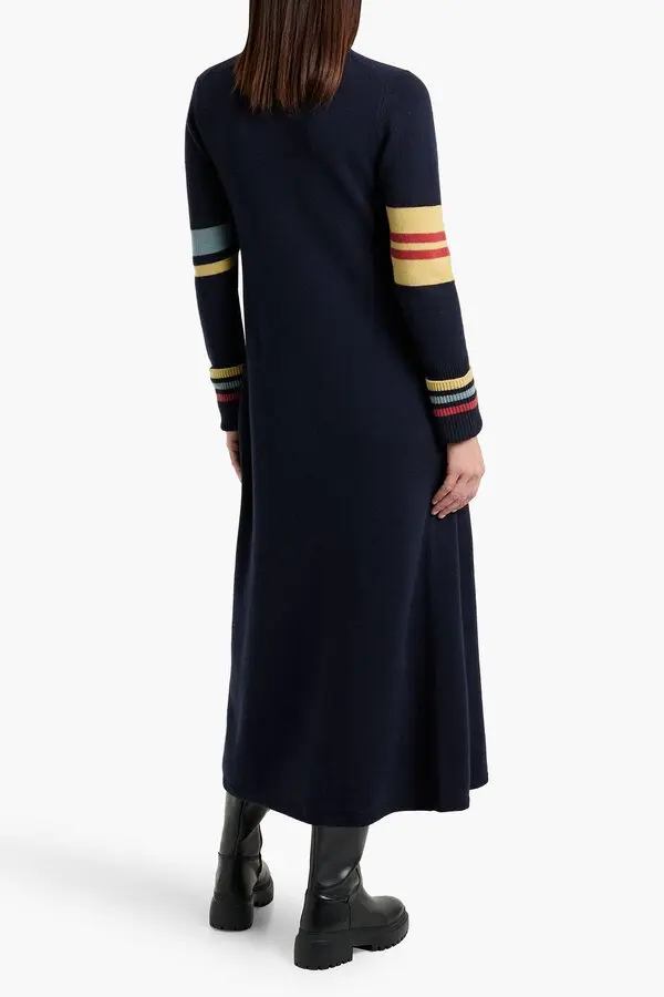 Chinti & Parker Striped Wool And Cashmere-blend Midi Sweater Dress