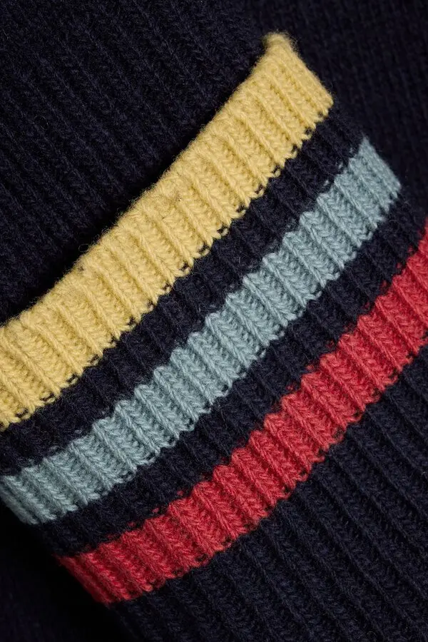Chinti & Parker Striped Wool And Cashmere-blend Midi Sweater Dress