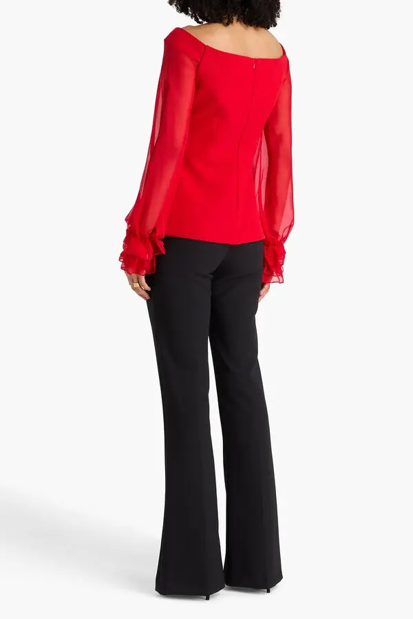 Safiyaa Dia Chiffonpaneled Crepe Top
