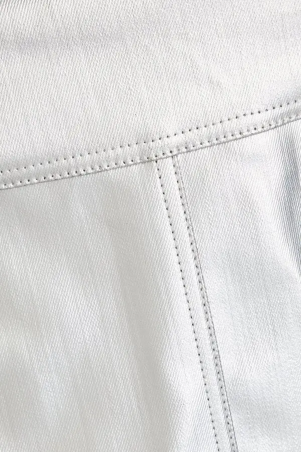 Rick Owens Strapless Metallic Coated Denim Top