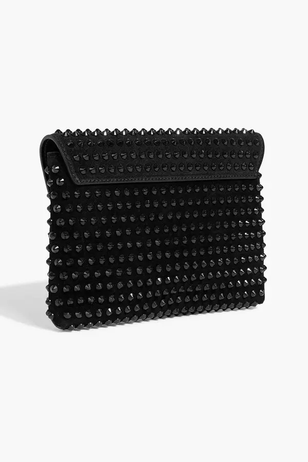 Versace La Medusa Crystal-embellished Suede Crossbody Bag