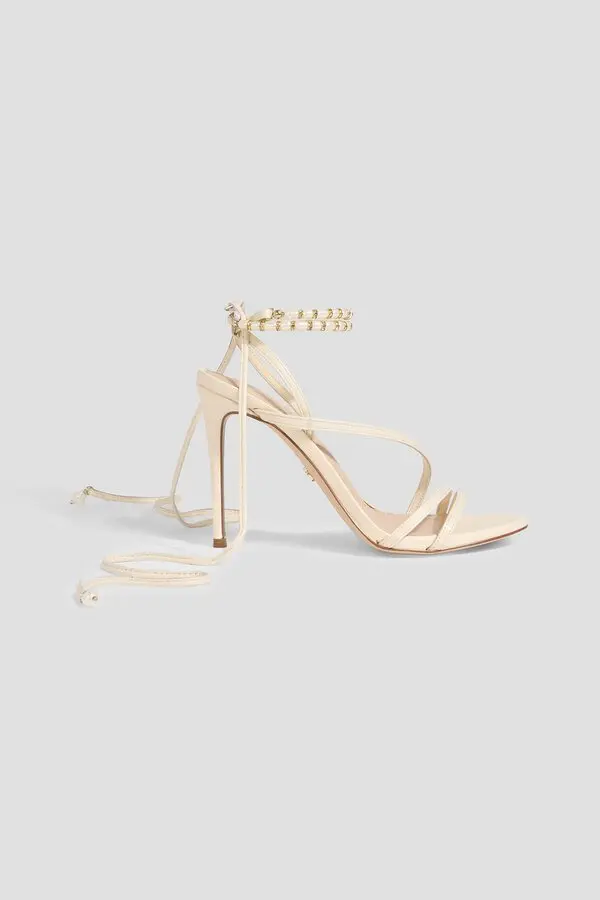 Sam Edelman Scarlette Embellished Laceup Leather Sandals - Ivory