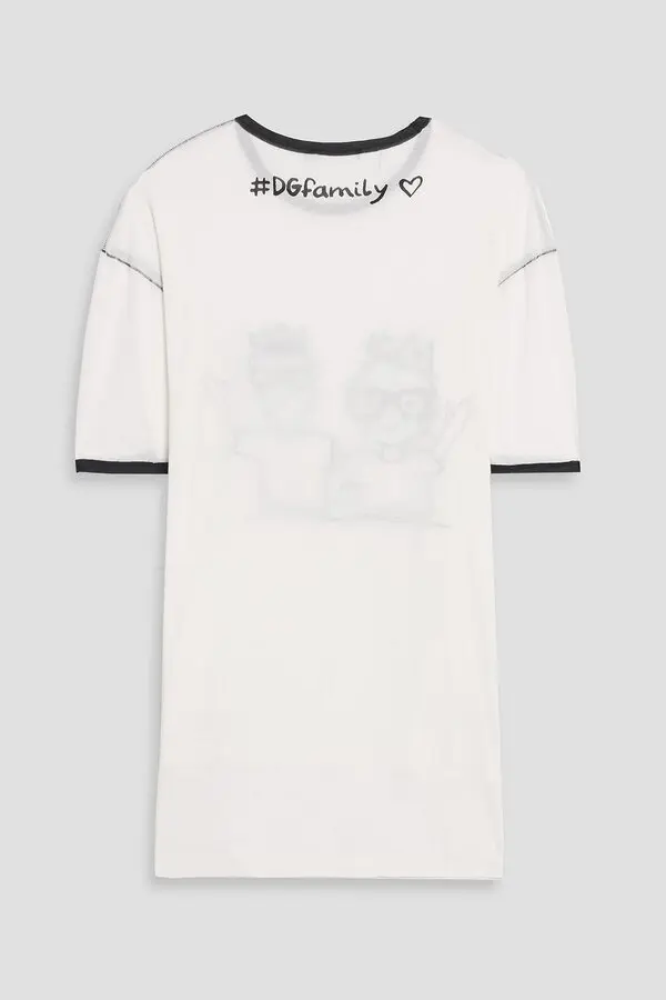 Dolce & Gabbana Printed Cotton And Silkblend Jersey Tshirt