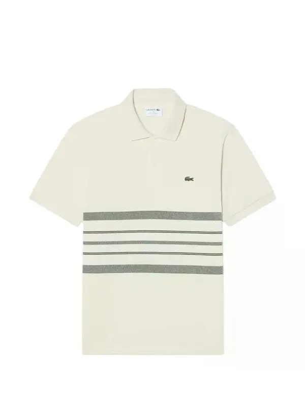 Lacoste Striped Short-sleeve Polo Shirt - Neutrals