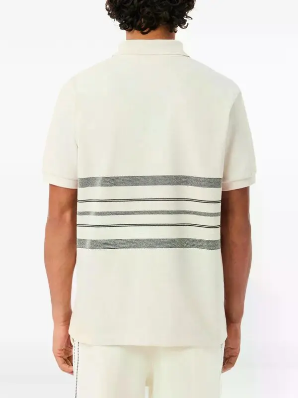 Lacoste Striped Short-sleeve Polo Shirt - Neutrals